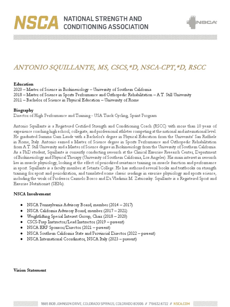 Antonio Squillante Ballot Info Final Edit | PDF | Physical Therapy ...