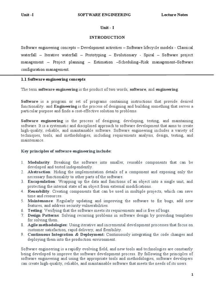 Unit - I | PDF | Software Development Process | Software Prototyping