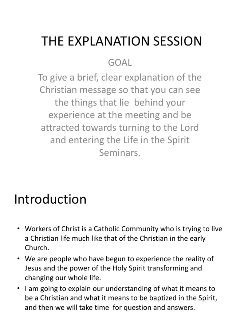 The Life in The Spirit Seminar | Download Free PDF | Baptism With The ...