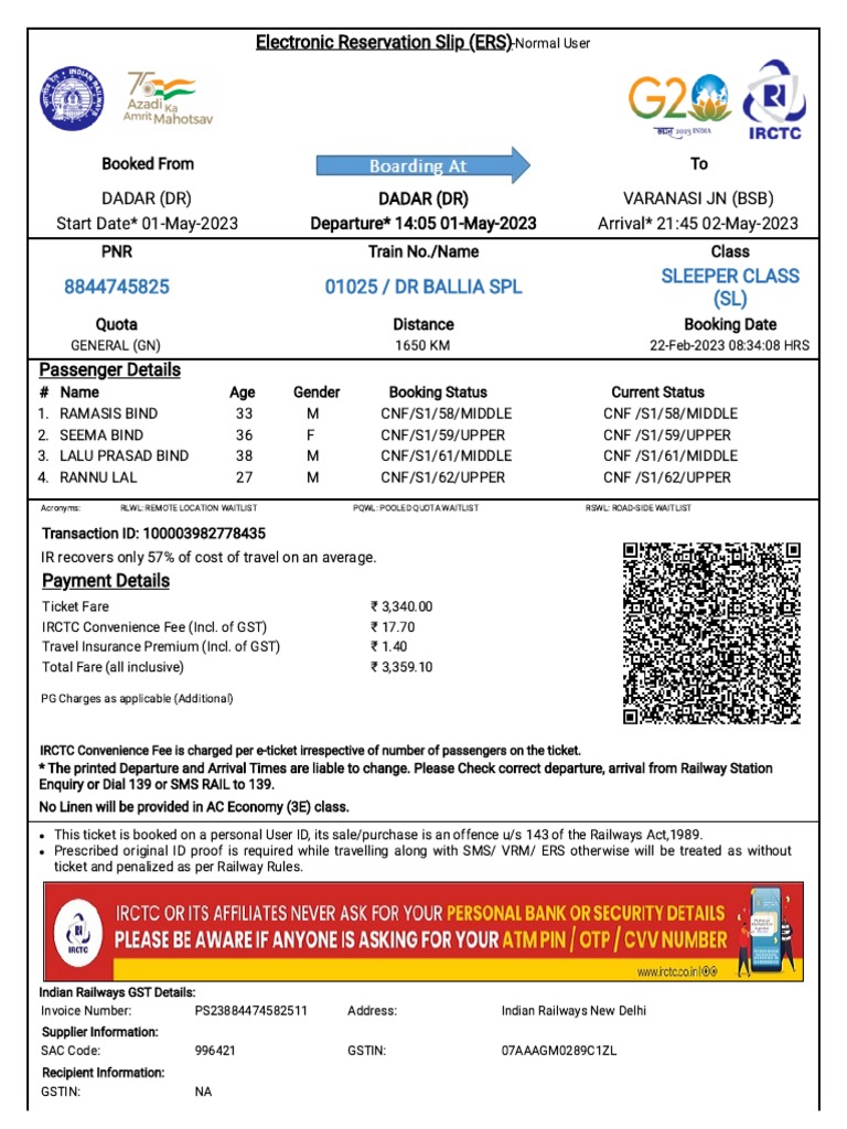 DR Ballia SPL Sleeper Class (SL) | PDF | Transport | Service Industries