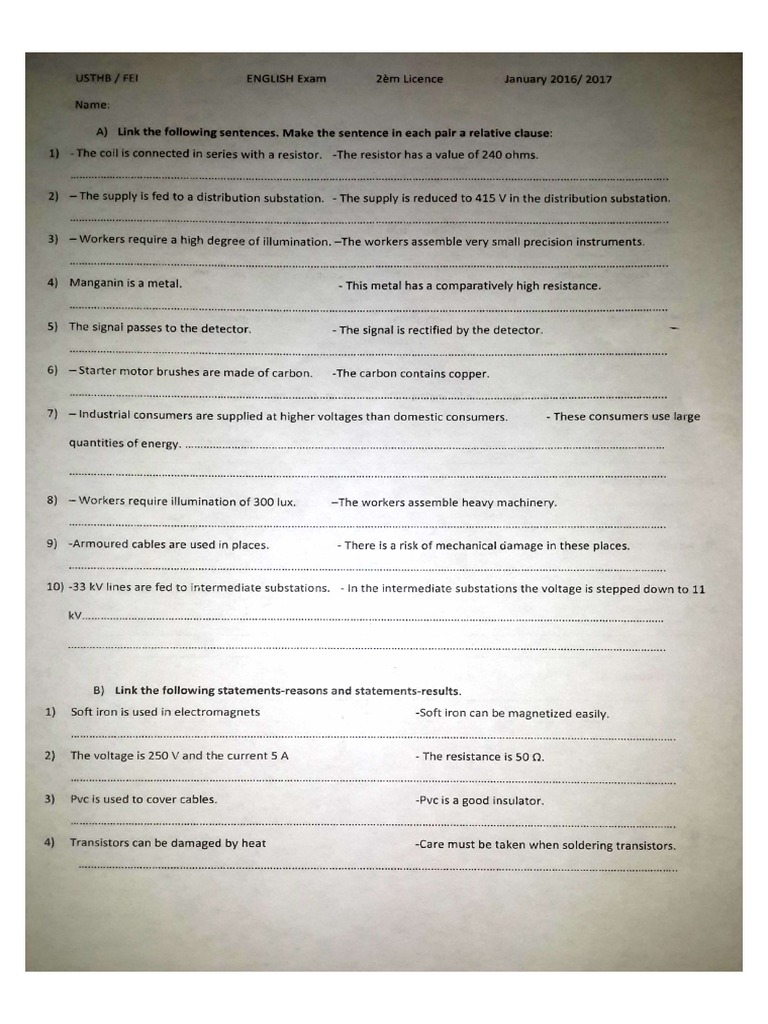 Anglais Examen Sujet 1 | PDF