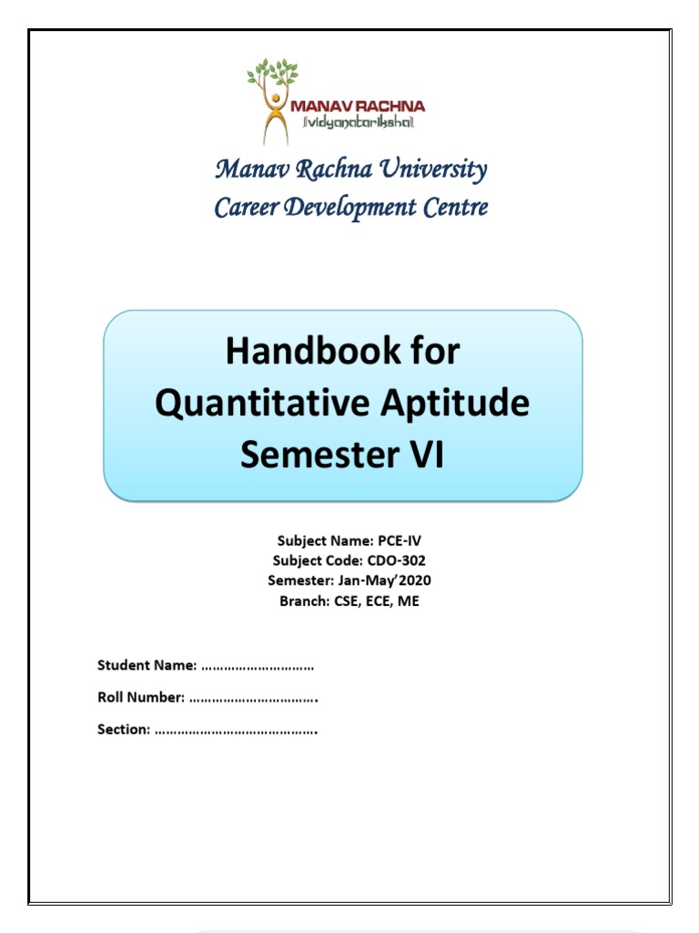Sem VI-CDO-302 - MRU - Aptitude Handbook | PDF | Triangle | Circle