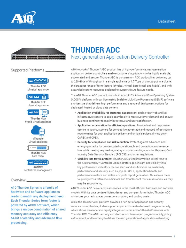 Thunder Application Delivery Controller ADC | PDF | Cloud Computing ...