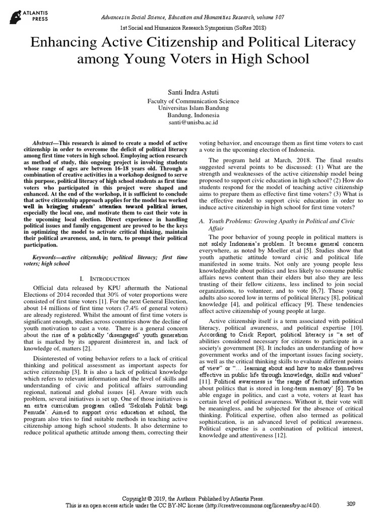 Enhancing Active Citizenship and Political Literacy Among Young Voters ...