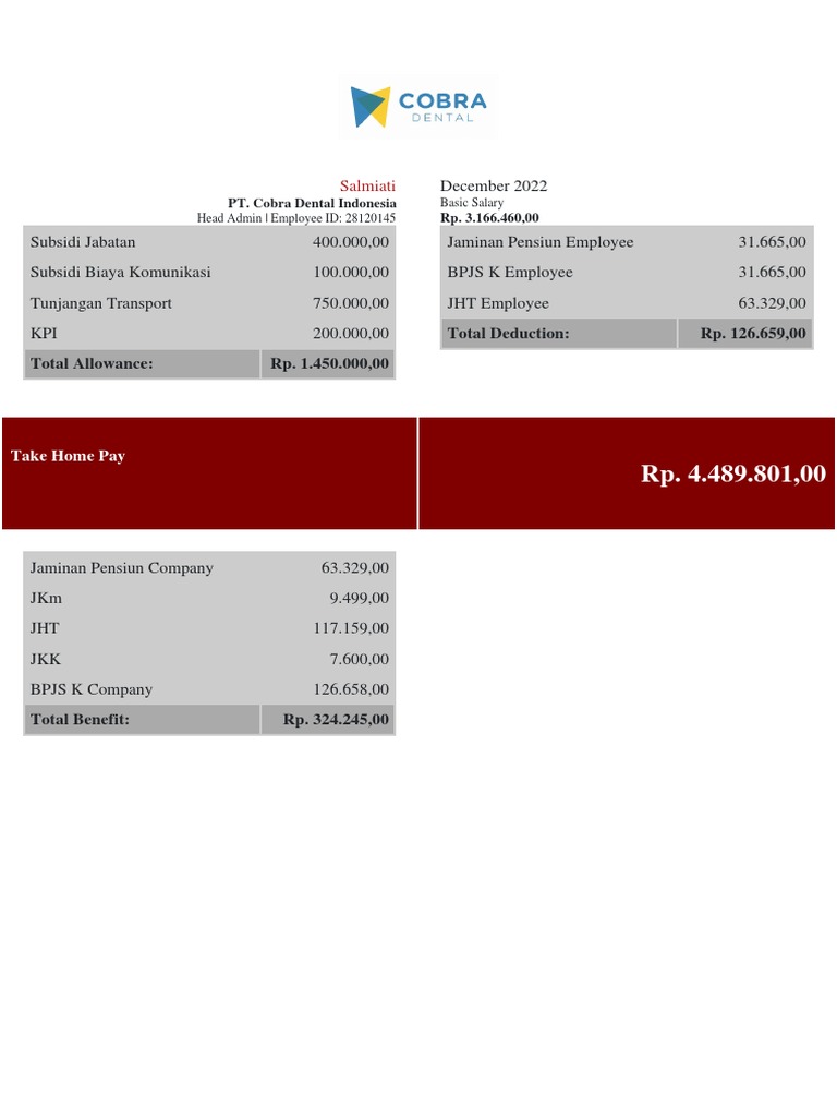 Payslip December 2022 | PDF