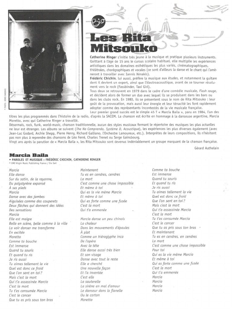 Rita Mitsouko - Marcia Baila | PDF