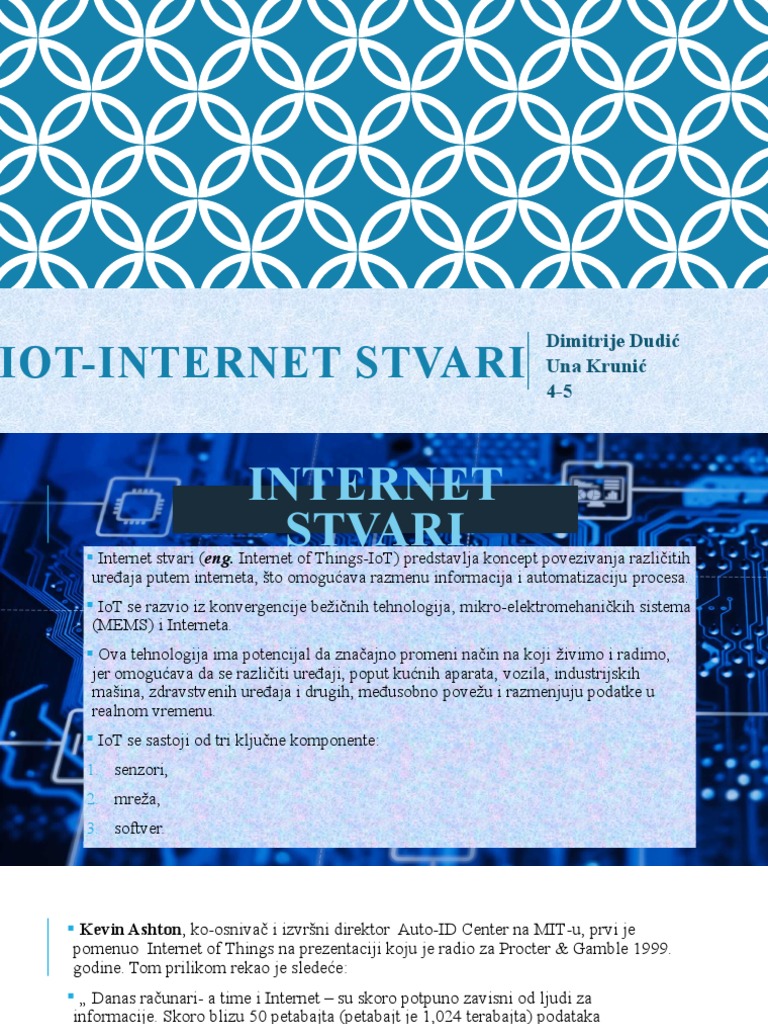 Iot-Internet Stvari: Dimitrije Dudić Una Krunić 4-5 | PDF
