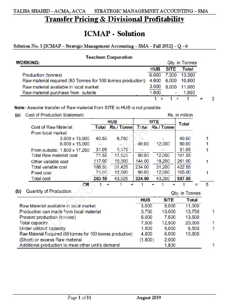 Transfer Pricing - Solution | PDF | Service Industries | Occupational ...