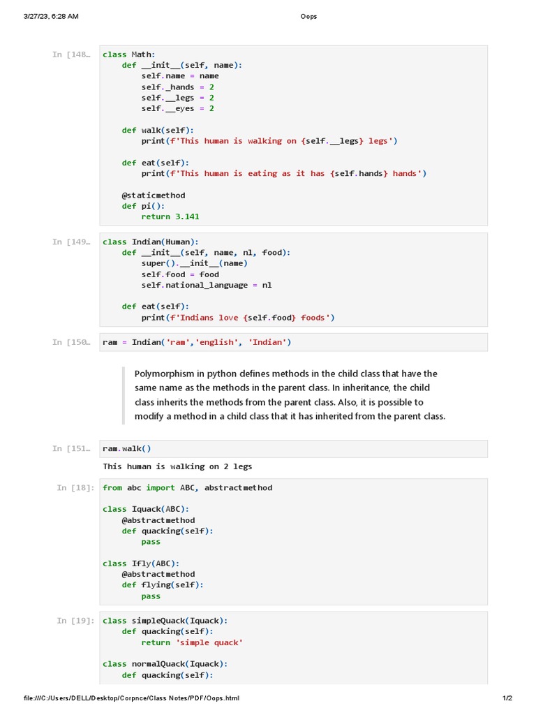 Oops Pdf Inheritance Object Oriented Programming Theory Of Computation 