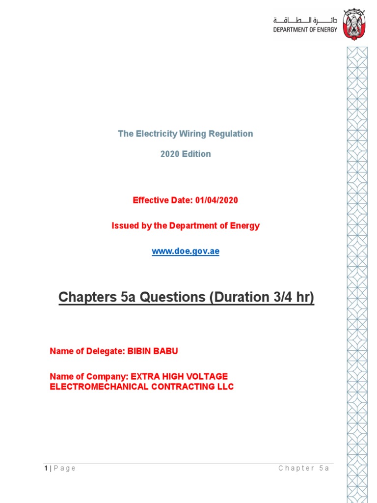 Chapters 5a Exercises | PDF | Equipment | Electrical Components