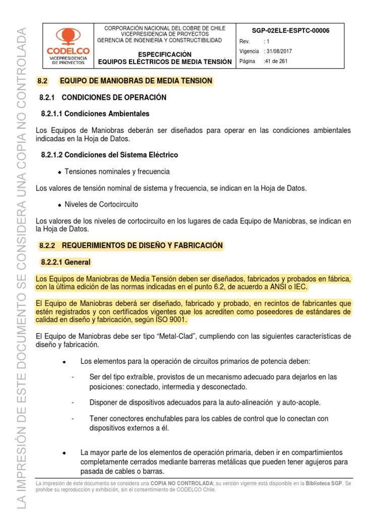 2.2 SGP-02ELE-ESPTC-00006 (Rev. HRS 10-07-2023) - 1 | Descargar gratis PDF | Relé | Ingenieria ...