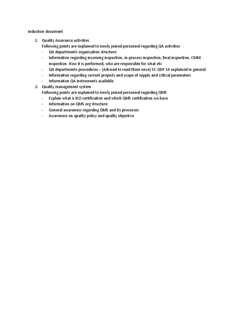 Induction Document Pdf