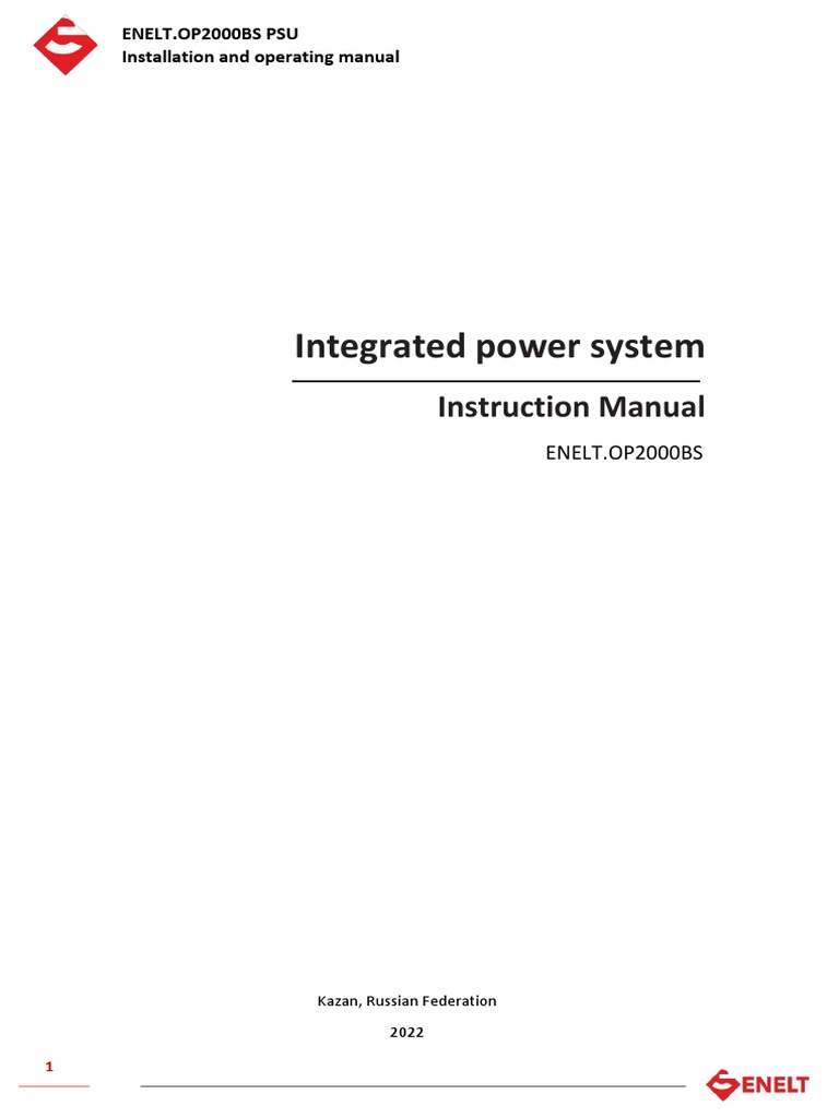 ENELT - OP2000BS Installation & Operating Manual | PDF | Power Supply | Rectifier