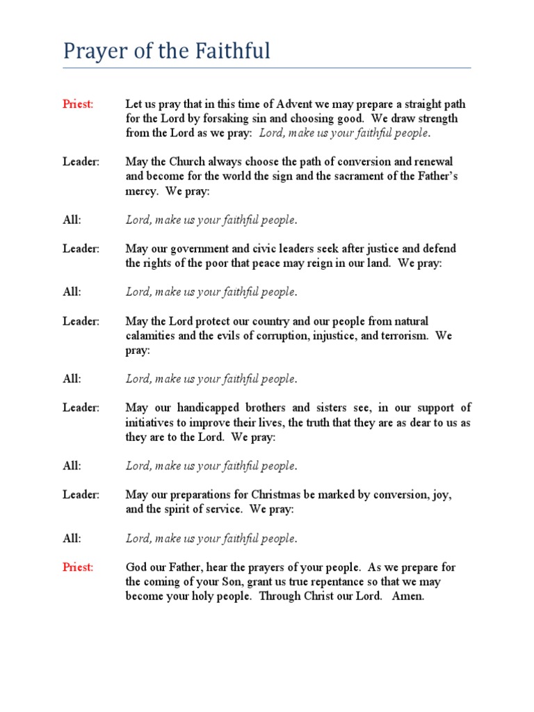 Advent Prayers of the Faithful 2023 | PDF