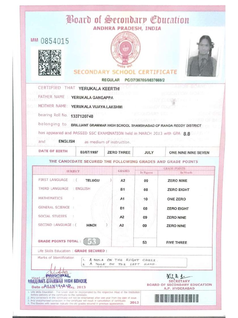 10th Certificate | PDF