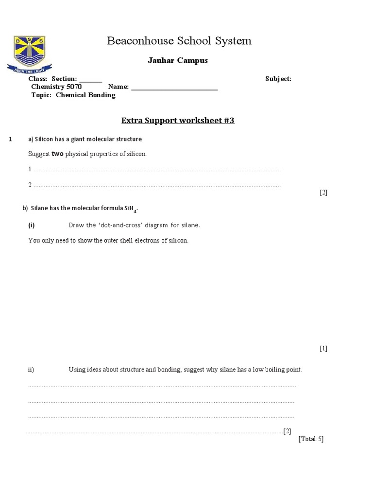 Reinforcement Worksheet of Chemical Bonding | PDF | Chlorine | Sodium