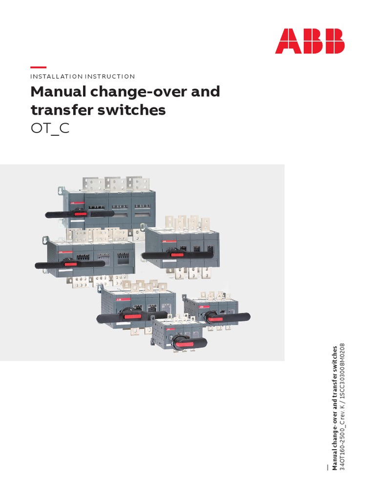 Abb Manual Change Over and Transfer Switches Ot C | PDF | Switch ...