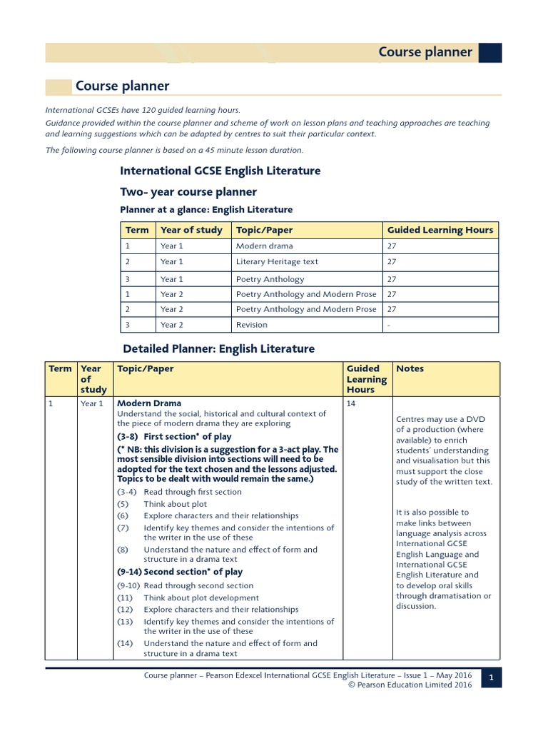 Edexcel IGCSE English Lit Planner | PDF | Poetry | Anthologies