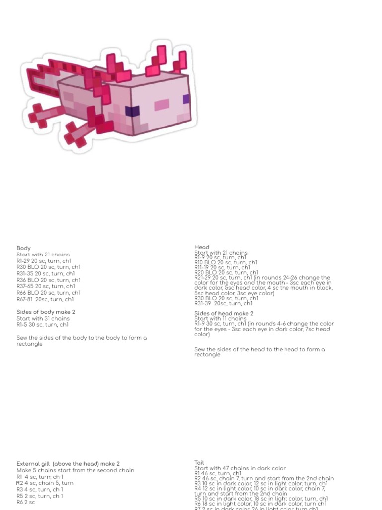 Axolotl Minecraft | PDF