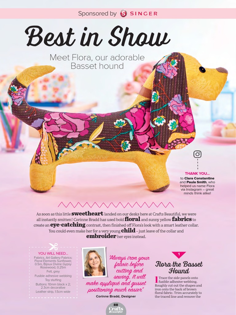 Stitched Basset Hound Dog | PDF | Sewing | Seam (Sewing)