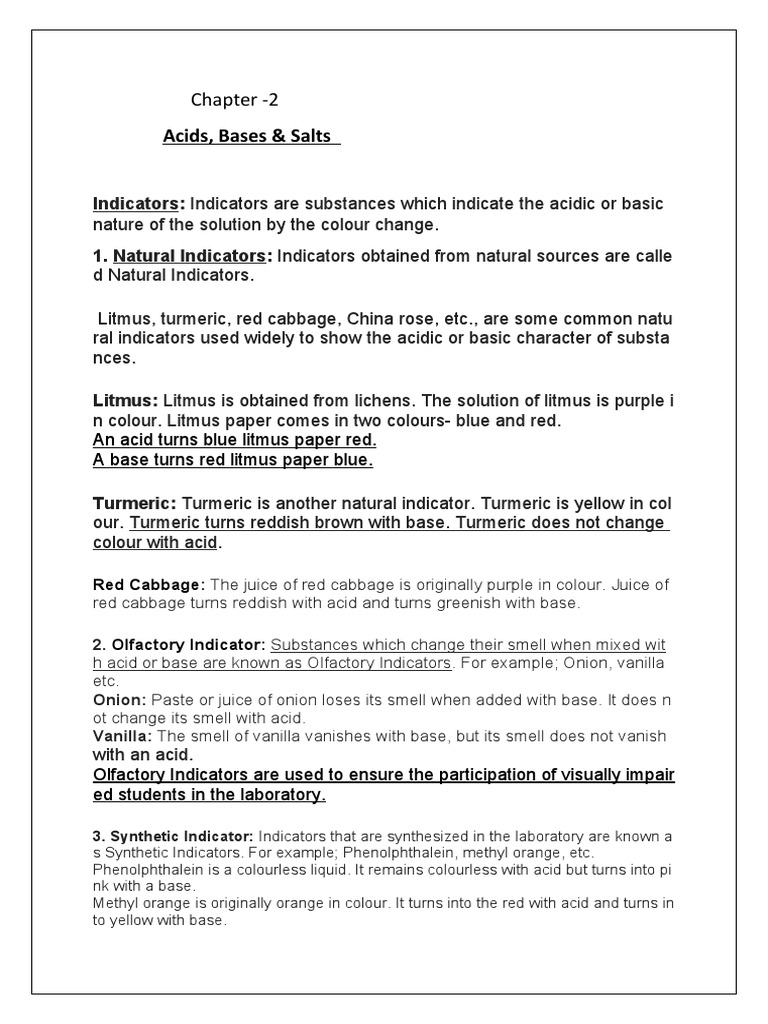 Indicators of Acids and Bases Explained | PDF | Acid | Ph