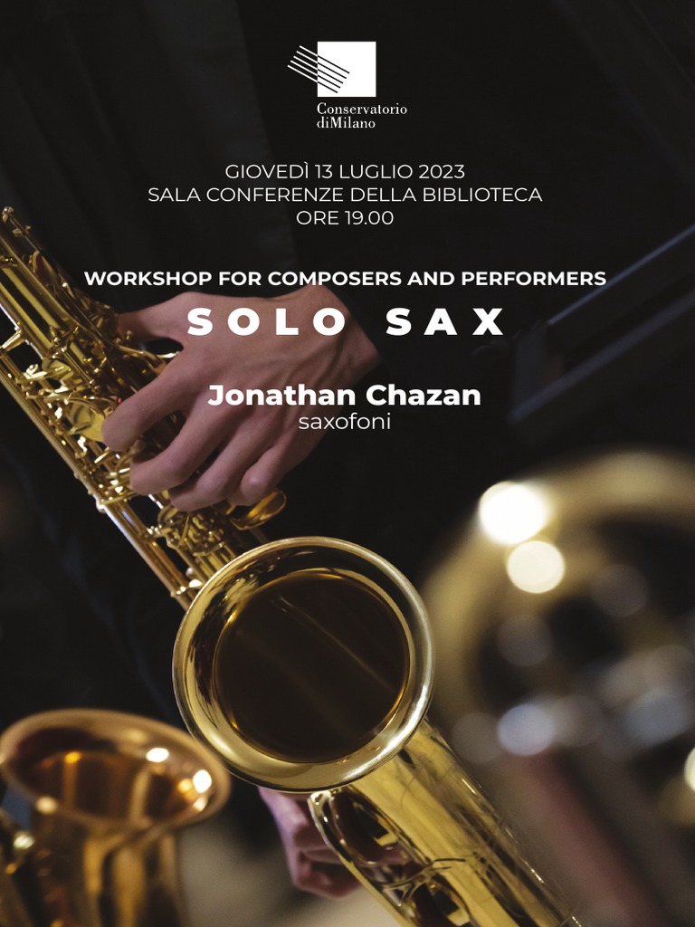 Programma Workshop SAX Jonathan Chazan | PDF | Saxophone | Performing Arts