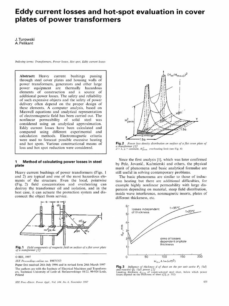 Eddy Current Losses Turowski | PDF | Finite Element Method | Transformer