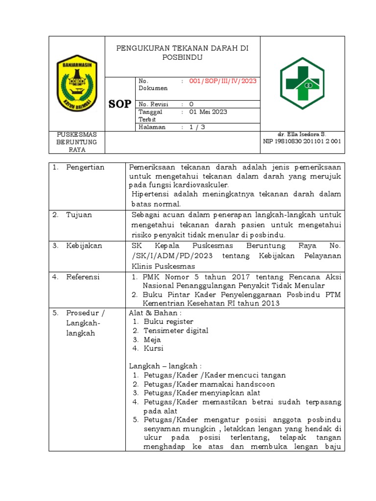 Sop TD Posbindu | PDF