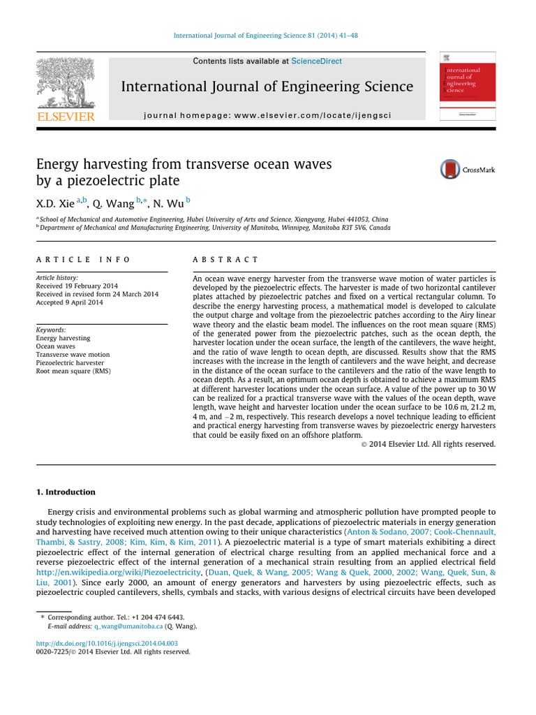 TIDAL Wave Energy | PDF | Energy Harvesting | Piezoelectricity