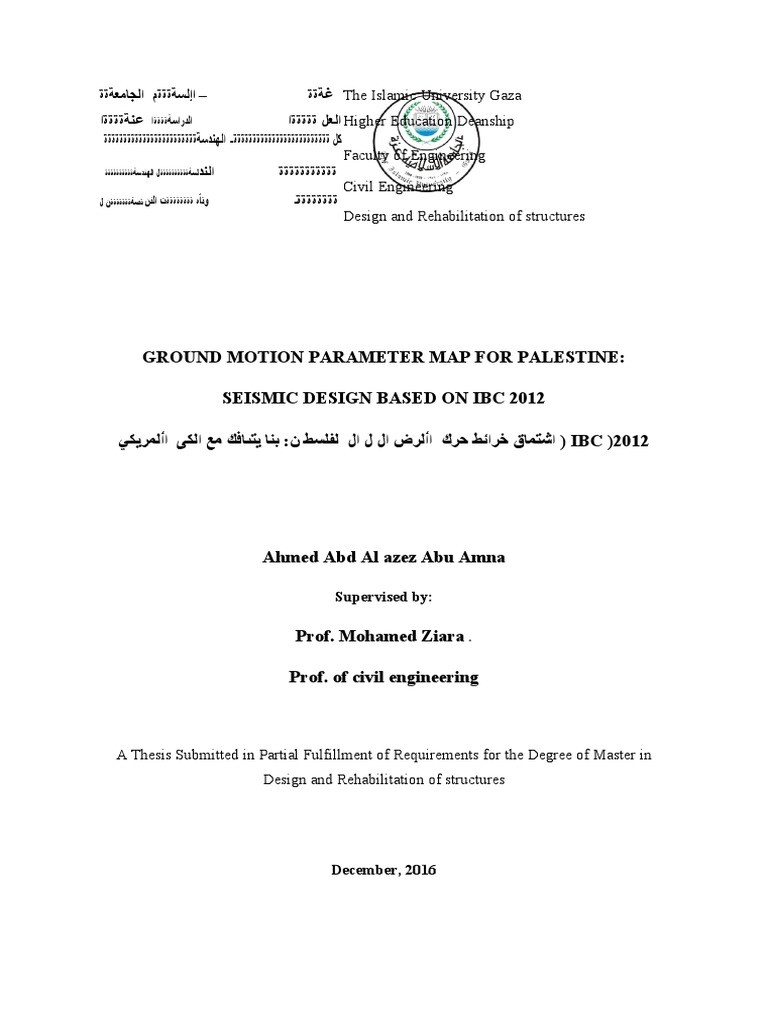 Ground Motion Parameter Map For Palestine | PDF | Earthquakes | Seismology