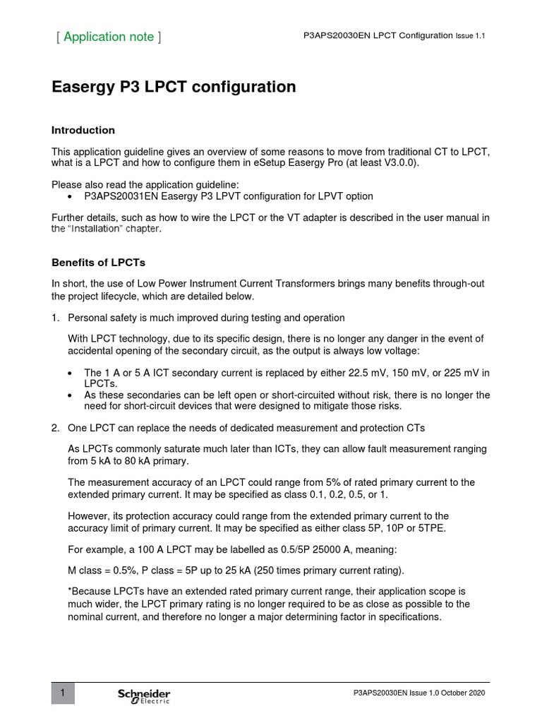 P3APS20030EN LPCT Configuration 1 1 | PDF | Electrical Engineering ...