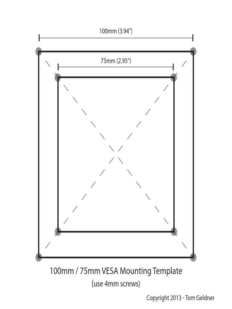 VESA 100mm 75mm Template | PDF