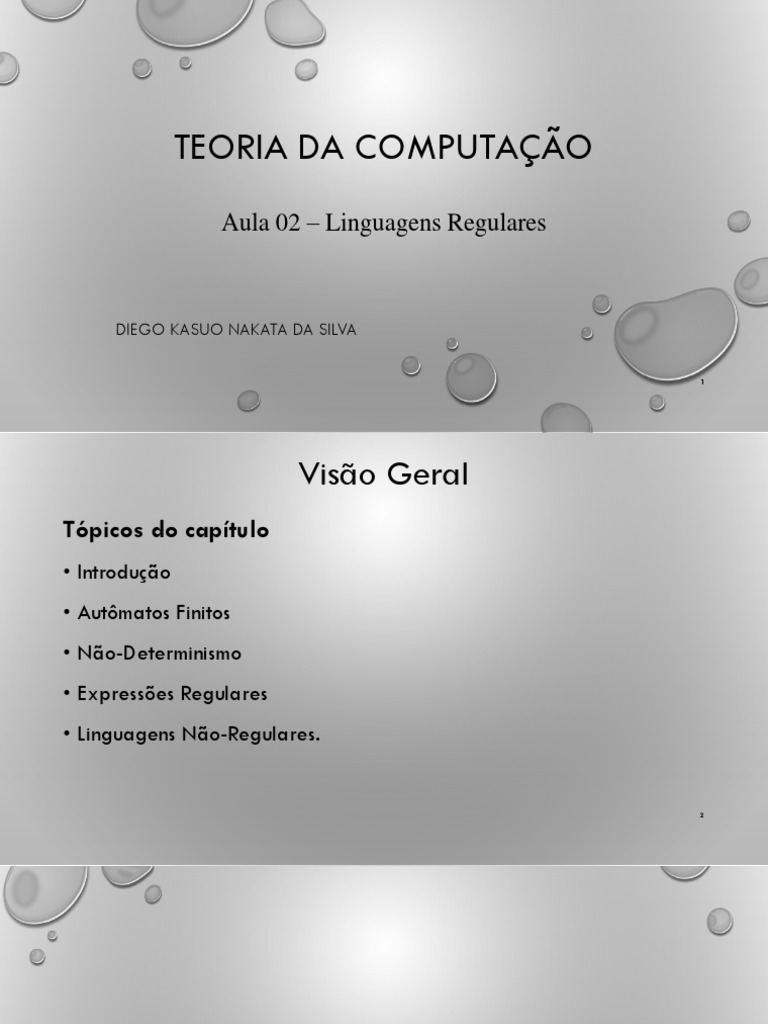 Linguagens Regulares e Autômatos Finitos | PDF | Expressão regular ...