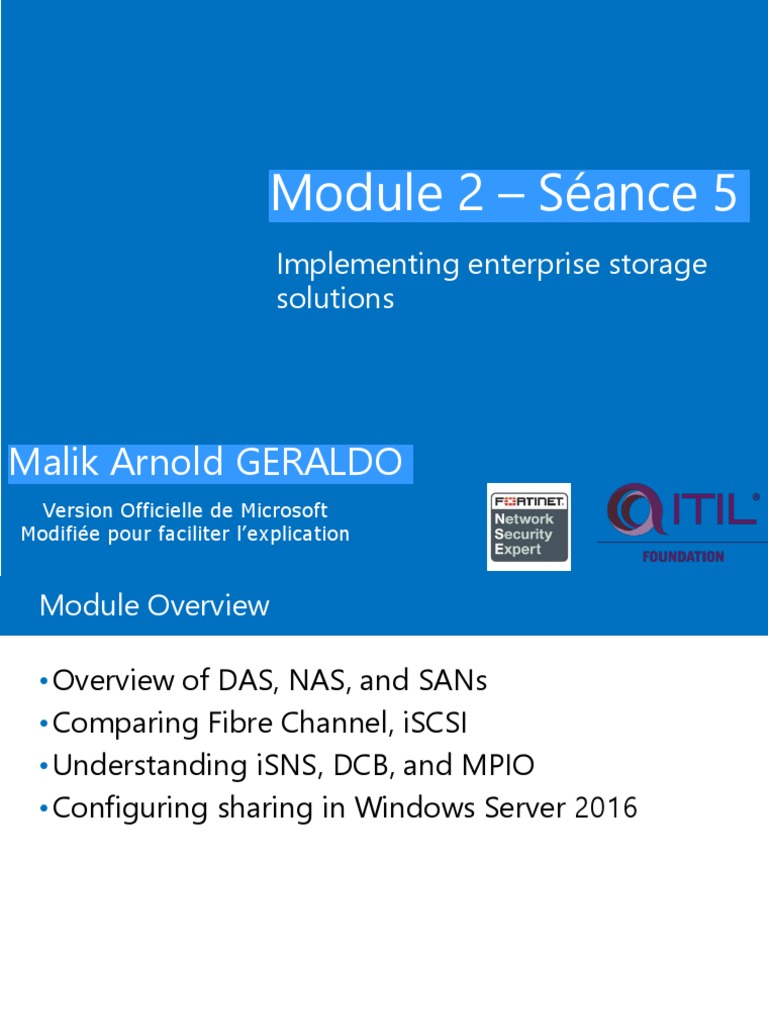 Module - 03 - Mise en Oeuvre Des Solutions de Stockage | PDF | Data | Internet Architecture