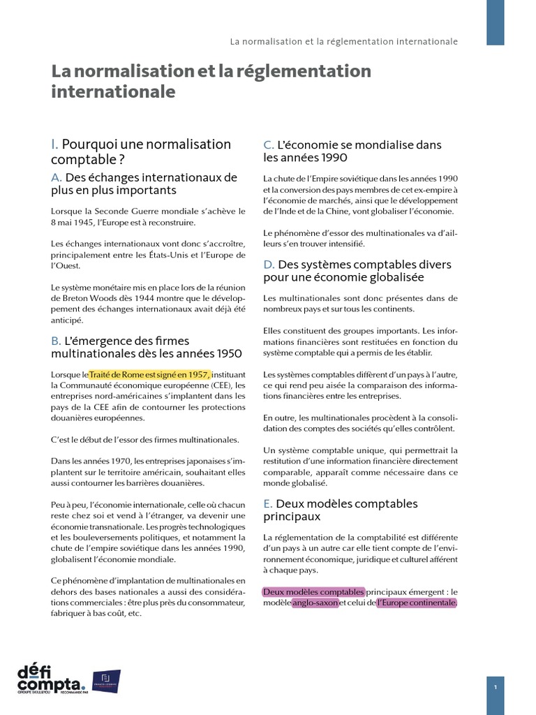 Normalisation Réglement Internationale | PDF | Normes internationales d'information financière ...