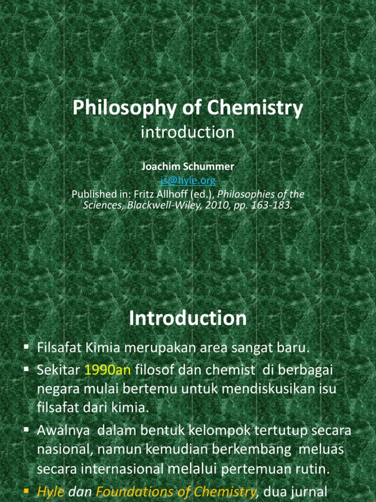 Philosophy of Chemistry | PDF