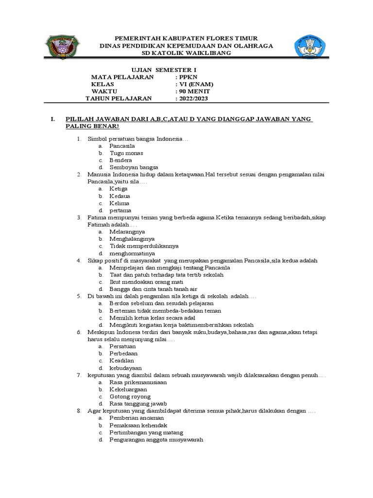 Soal Ujian Mid Semester Ganjil.2 | PDF