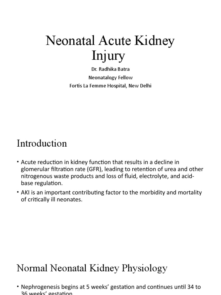Neonatal Acute Kidney Injury | PDF | Creatinine | Low Birth Weight