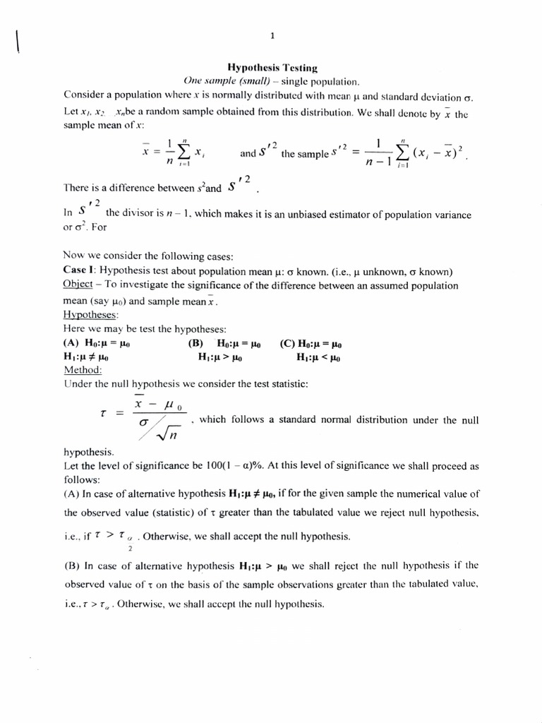 Hypothesis Testing | PDF | Statistical Significance | Hypothesis