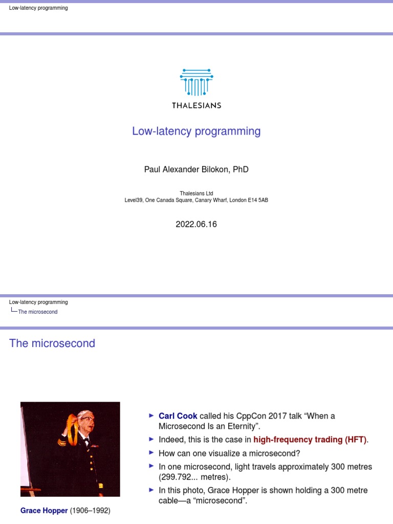11-low-latency-programming | PDF | Computer Engineering | Software Development