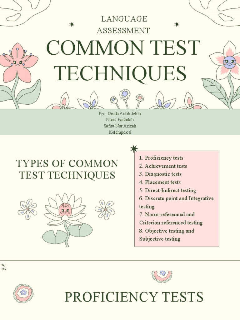 Kelompok 6 Common Testing Techniques Pdf Evaluation Methods Behavior Modification 8982