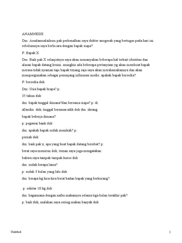 Contoh Anamnesis Hipertiroid | PDF