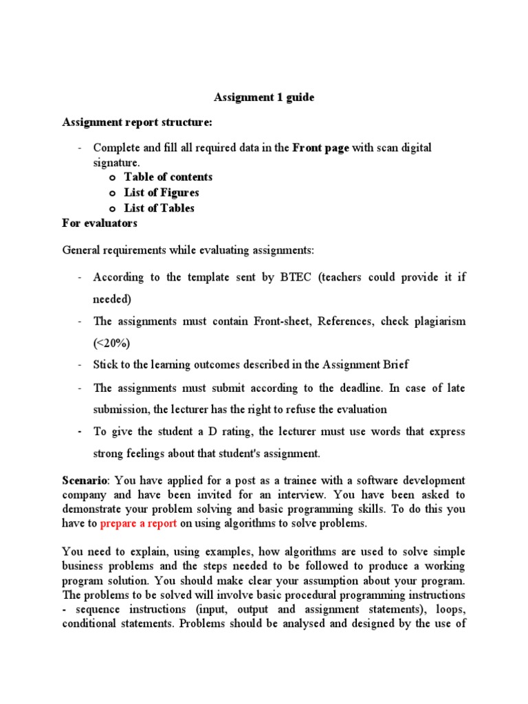Unit 2 Asm1 Guide Pdf Algorithms Computer Program