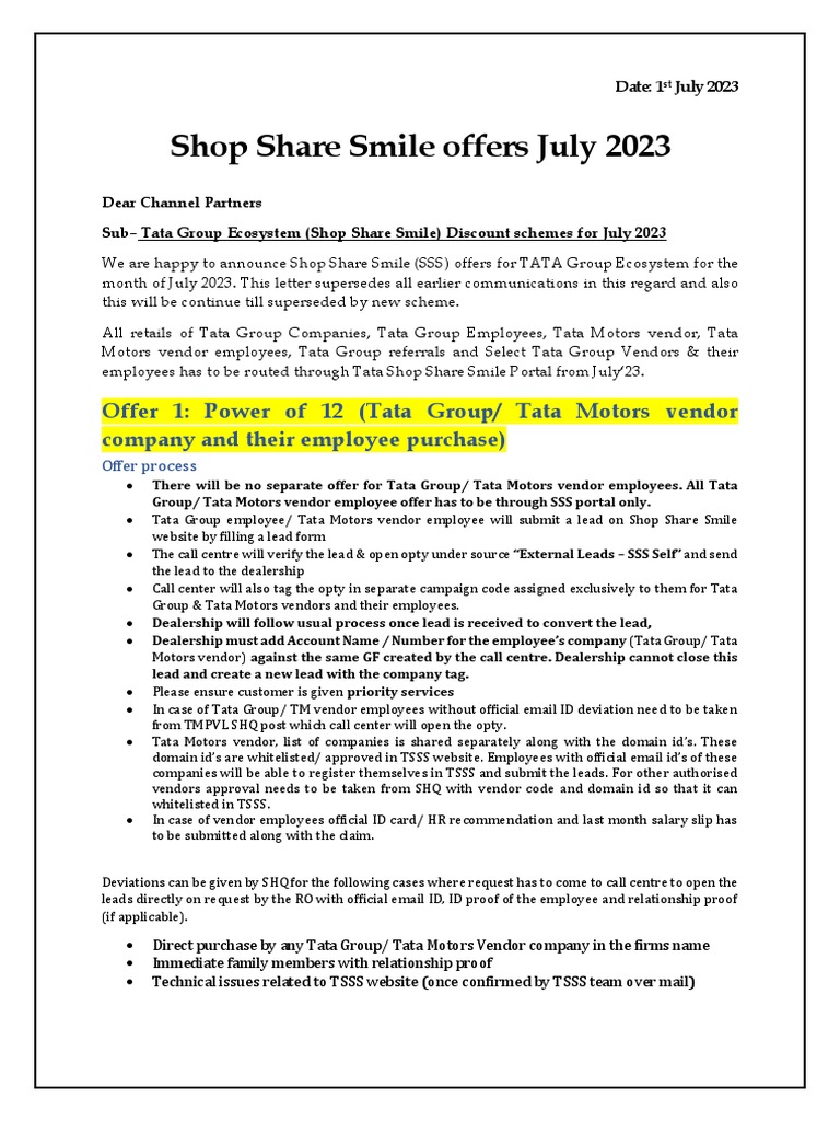 Shop Share Smile - July2023 Scheme Letter | PDF | Invoice | Value Added Tax