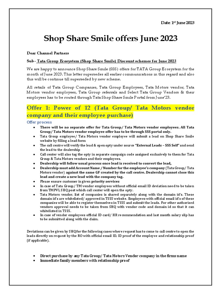 June 2023 Tata Shop Share Smile Offers | PDF | Invoice | Value Added Tax