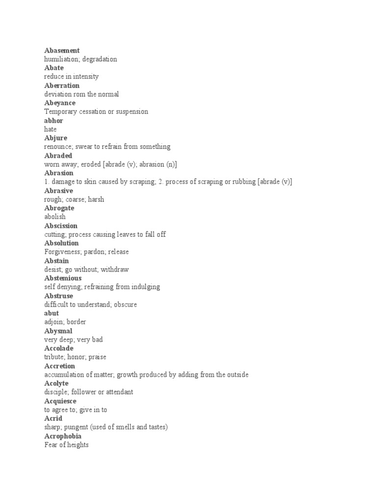 Advanced Vocab | PDF