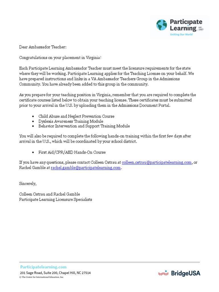 VA Placement Packet Letter 2023 | PDF