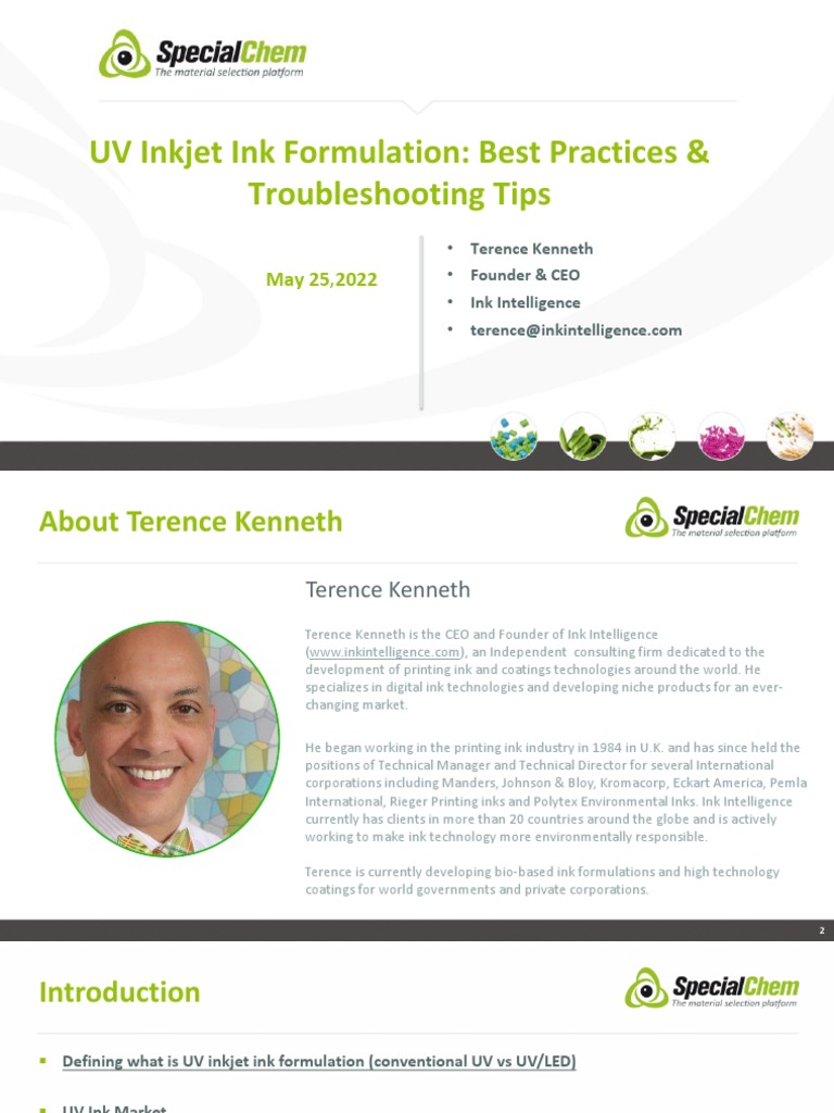 UV Inkjet Ink Formulation Guide | PDF | Ultraviolet | Light Emitting Diode