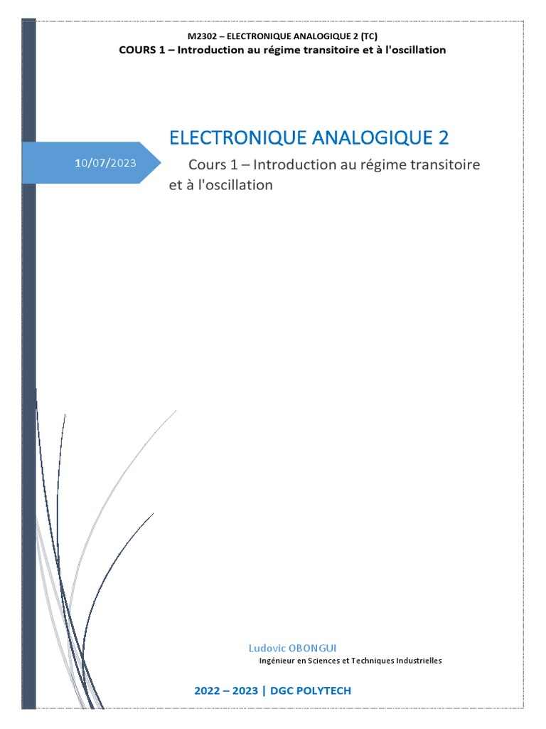 Introduction au Régime Transitoire | PDF | Oscillateur (électronique ...