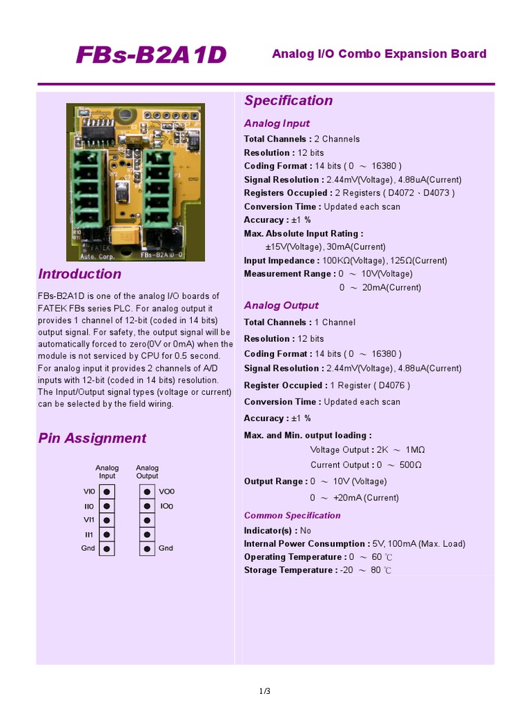 FBS - B2a1d | Download Free PDF | Input/Output | Analog To Digital Converter